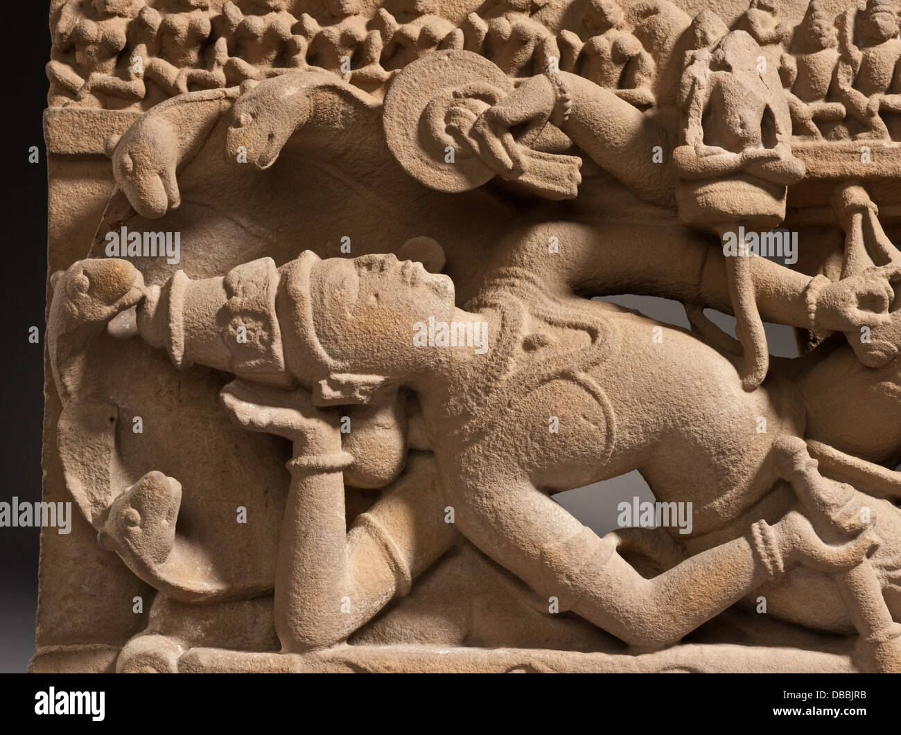 This artwork, 'Vishnu in His Cosmic Sleep,' illustrates the Hindu god ...
