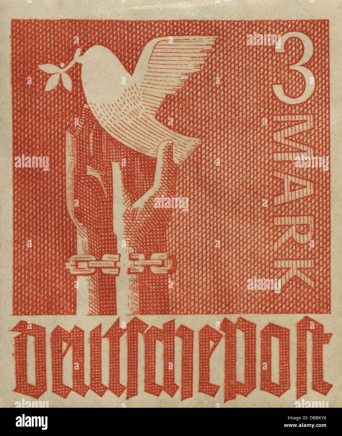 Red 3 marks 'Peace Dove' postage stamp, with peace dove rising from ...