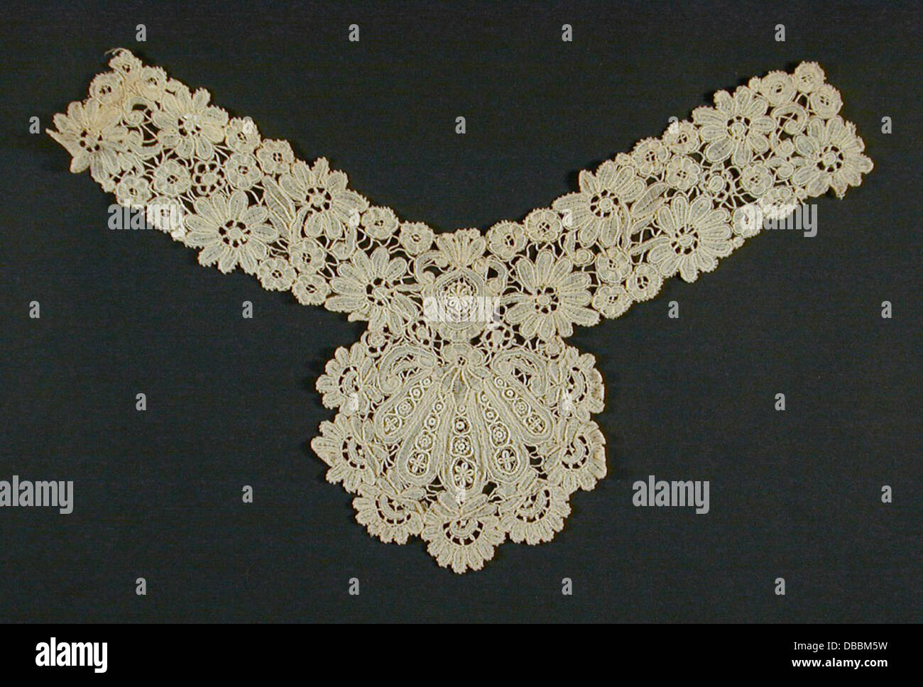 This set of woman's collars, part of a pair, showcases intricate design ...