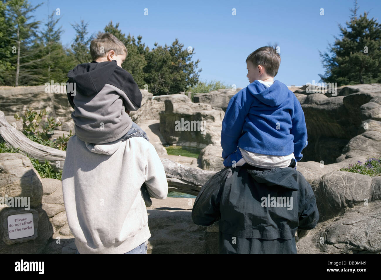 Visitors explore the outdoor marine habitats at Oregon Coast Aquarium ...