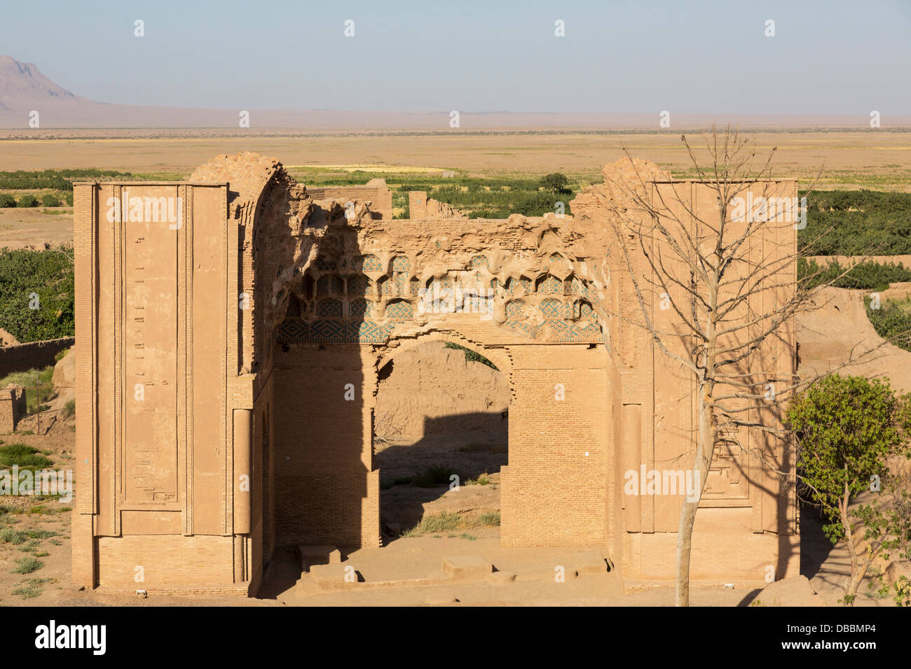ayvan of the madrasa of the malik of Zuzan, Khurasan, Iran Stock Photo ...