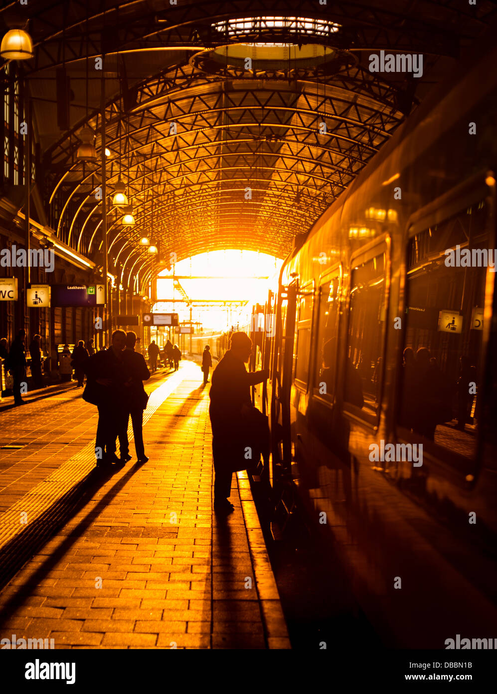 Man Boarding Train Stock Photo - Alamy