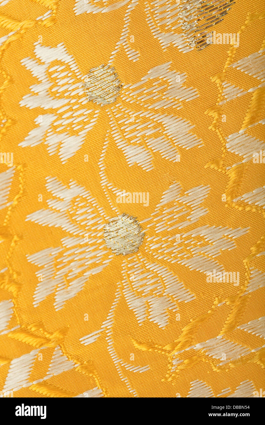This elegant French robe, a la Francaise, features intricate fabric and ...