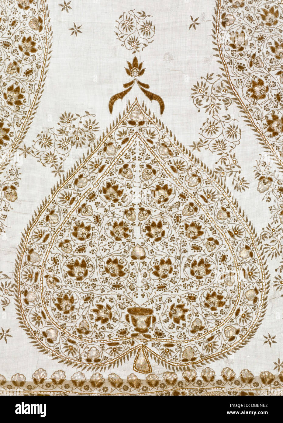 A woman’s wrapped garment, likely a sari, crafted with intricate ...