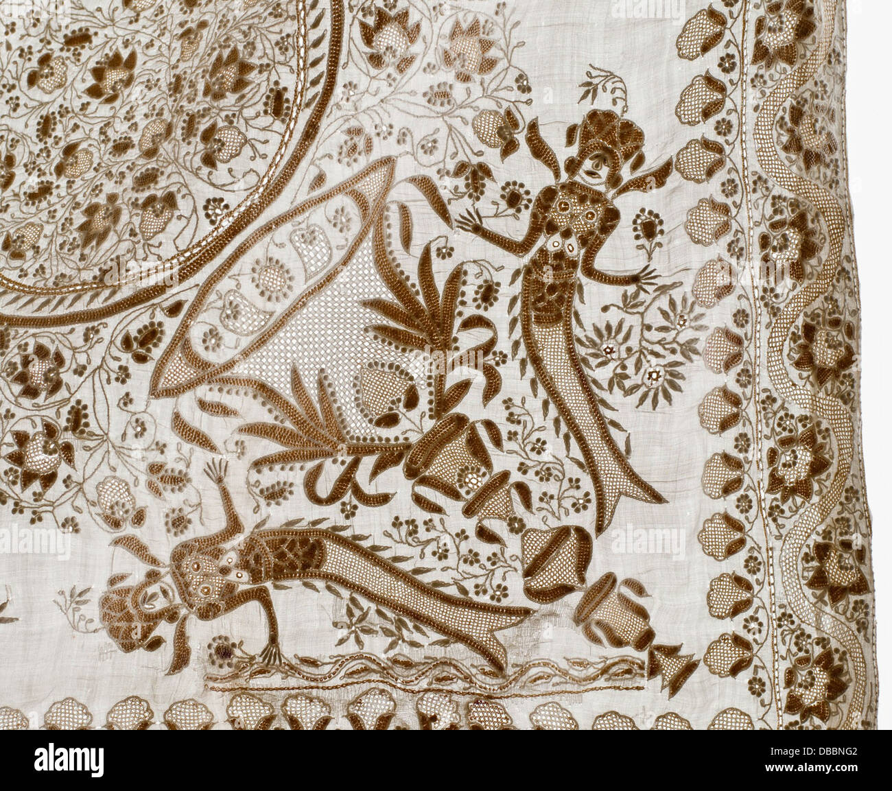 A traditional sari, part of a collection at the Los Angeles County ...