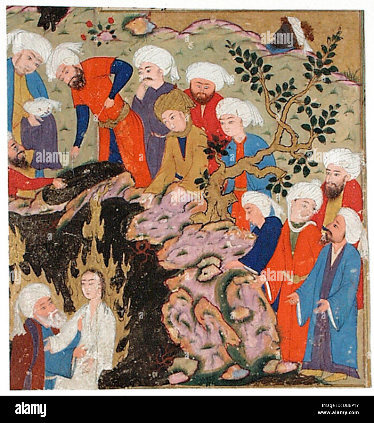 This manuscript page depicts the biblical story of Yusuf (Joseph) in ...