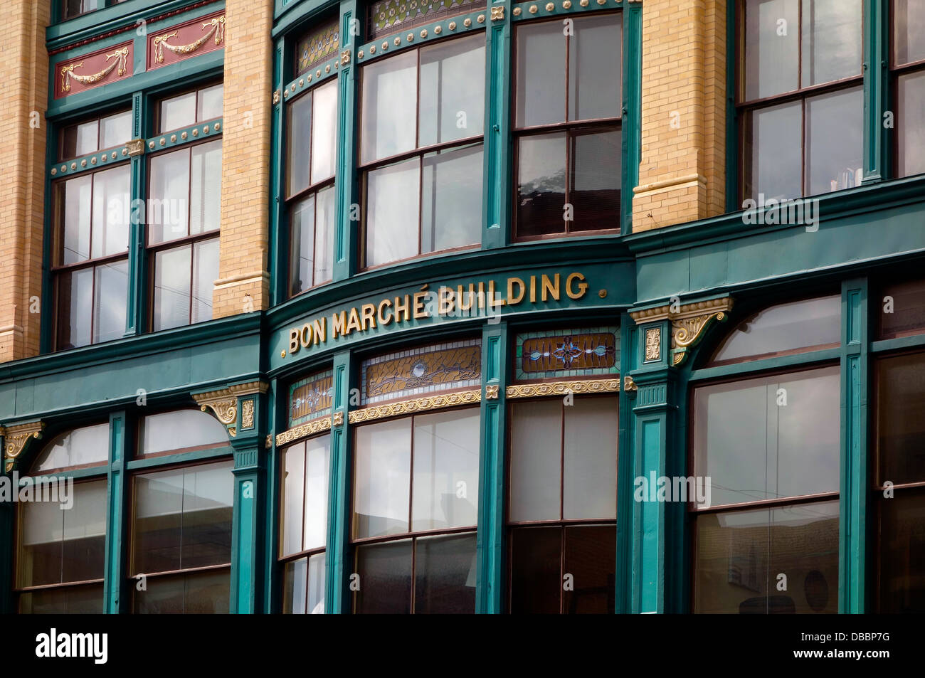Bon Marche building in Lowell MA Stock Photo - Alamy
