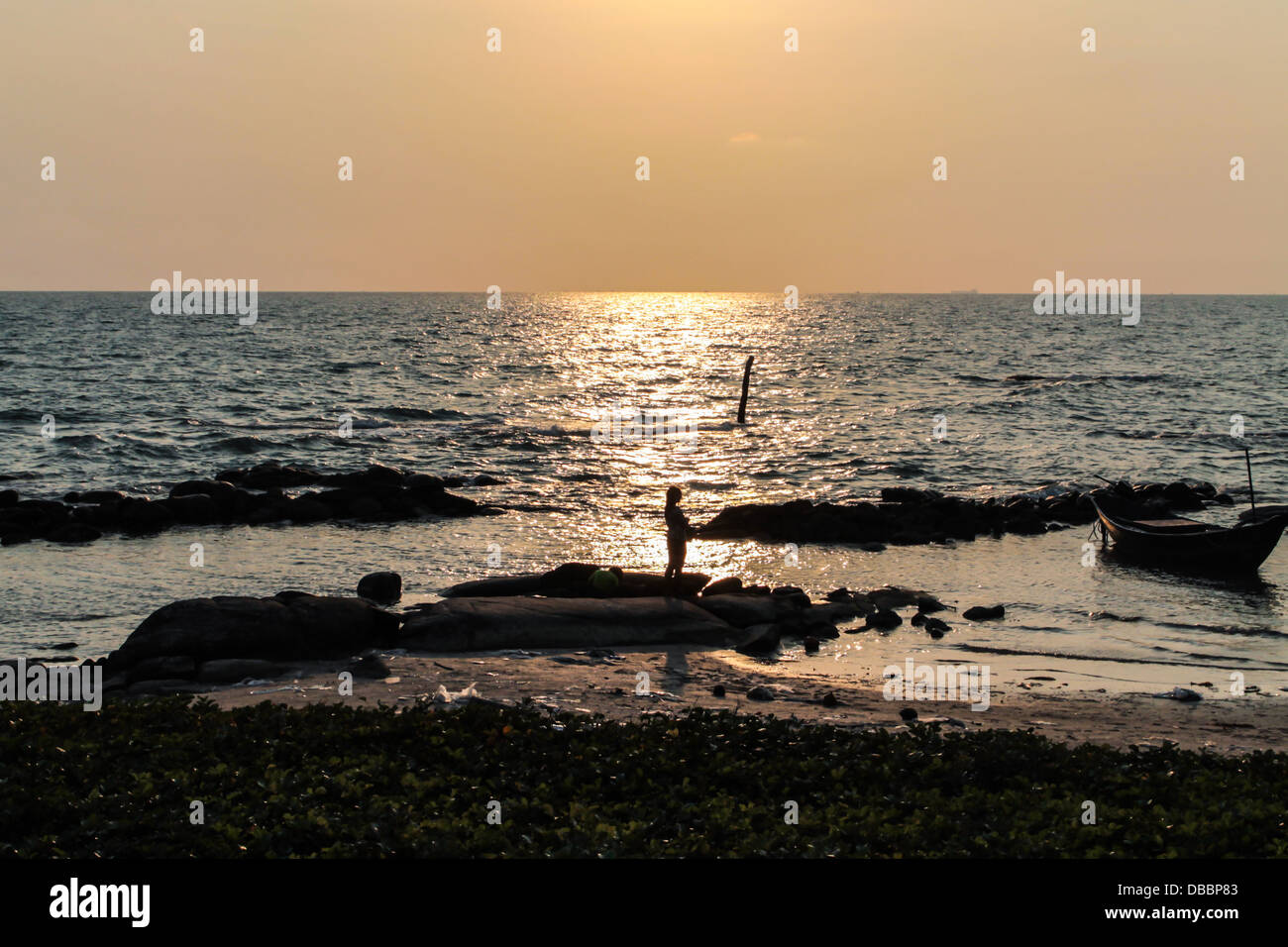 Beautiful evening sea landscape with sunset hi-res stock photography ...