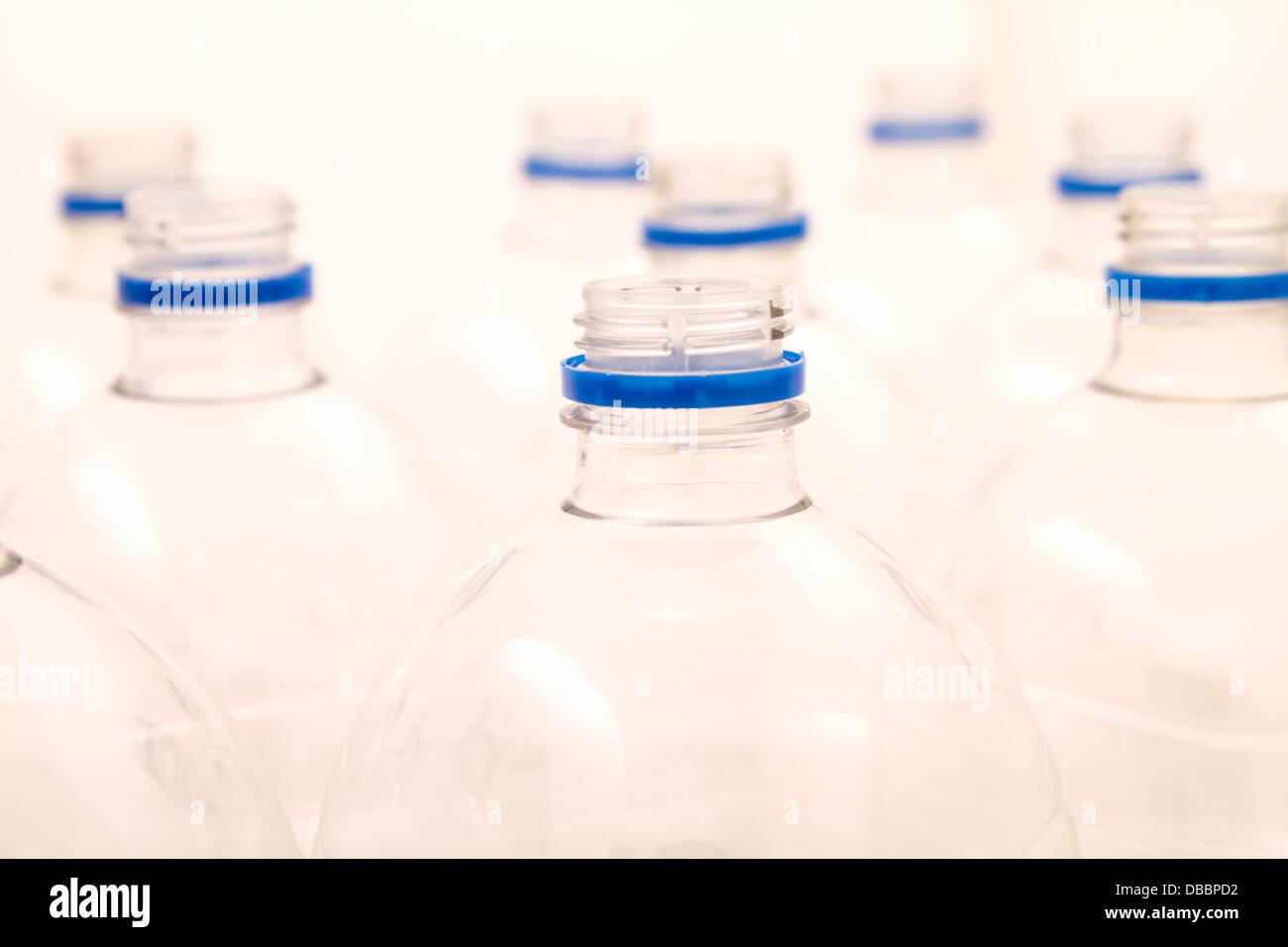 Empty bottles of mineral water without lid Stock Photo - Alamy