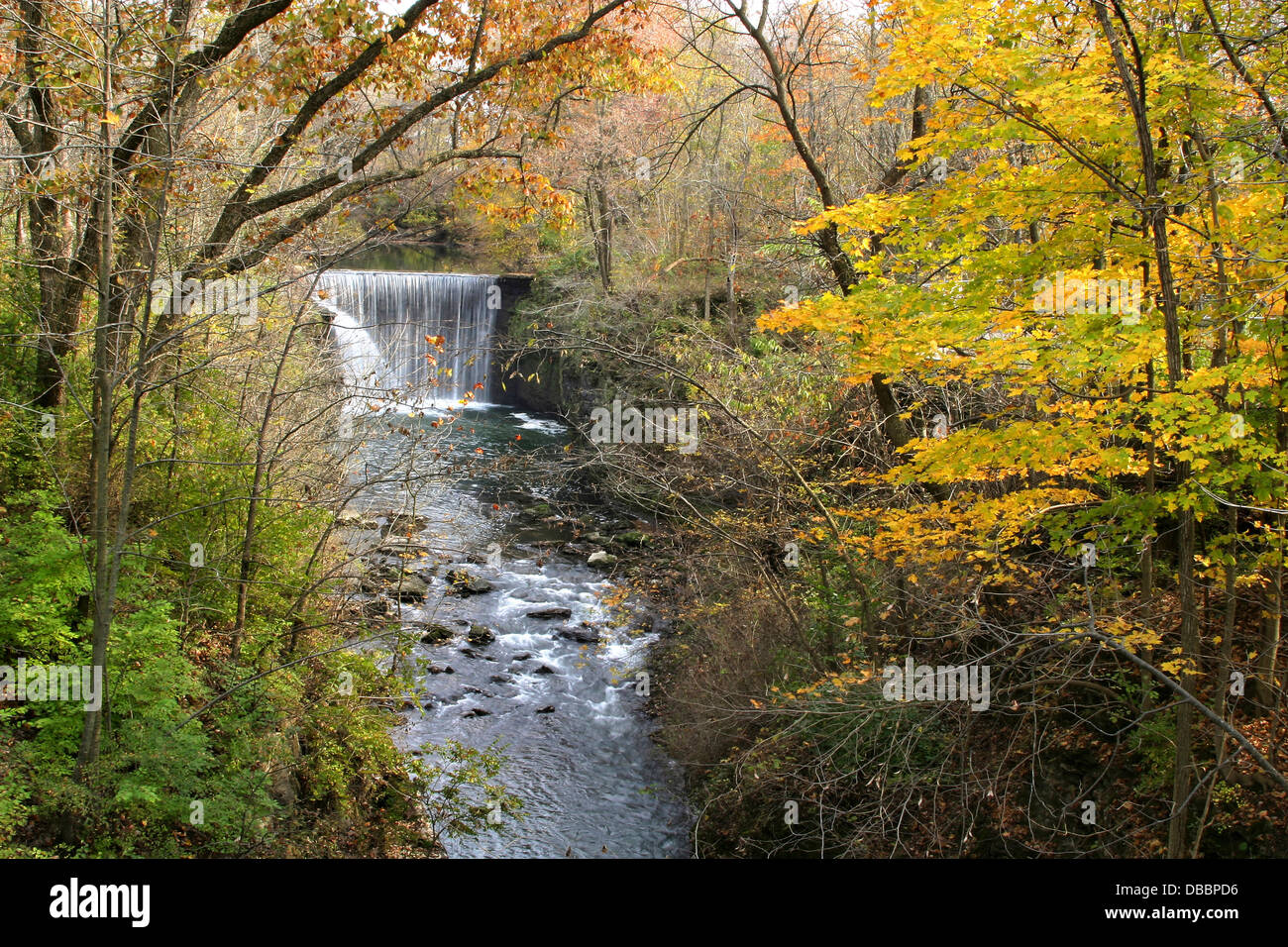 Cedar Cliff Falls In Autumn, A Water Fall On The Little Miami River At ...