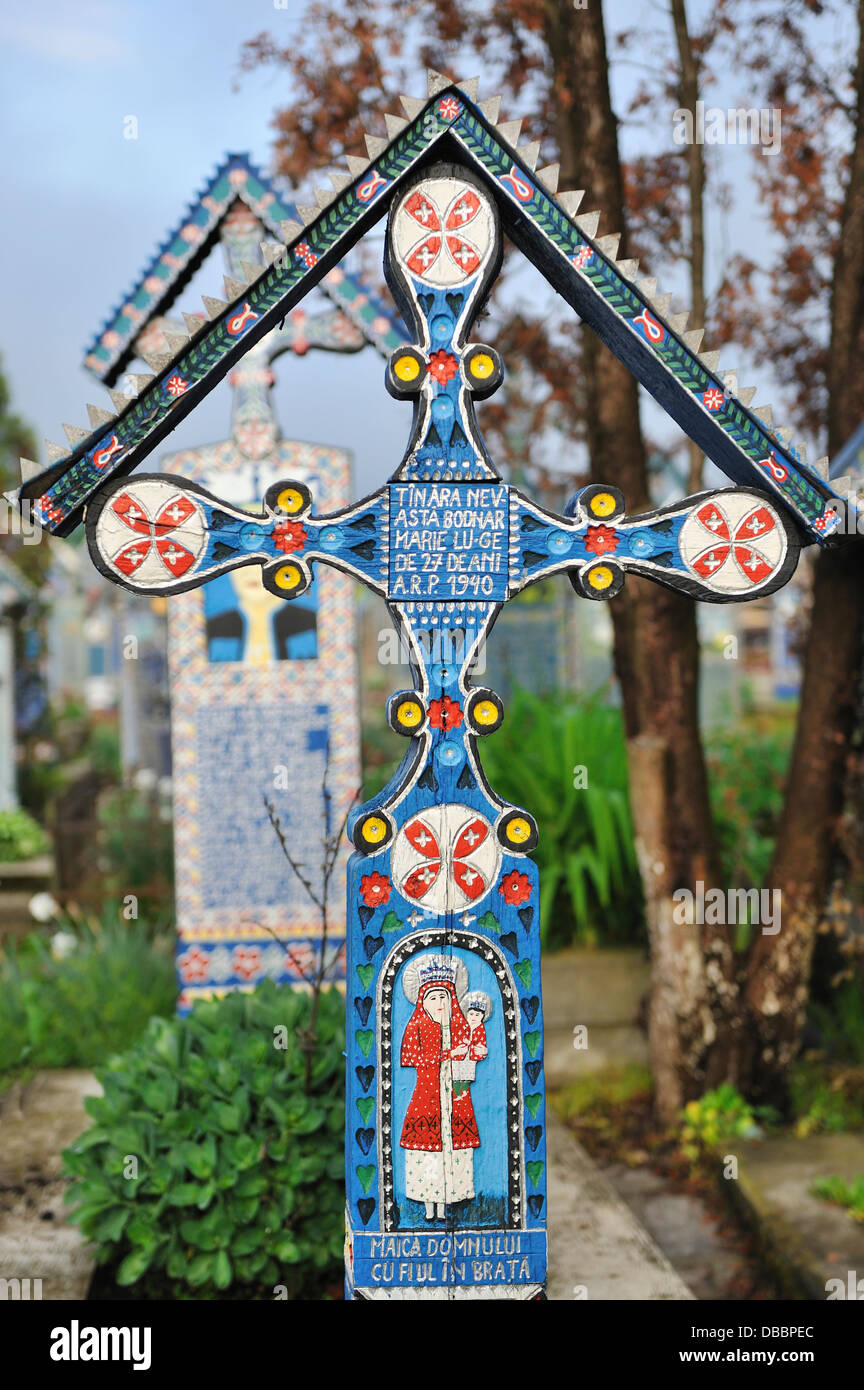 Merry Cemetery, Sapanta, Maramures, Romania Stock Photo - Alamy