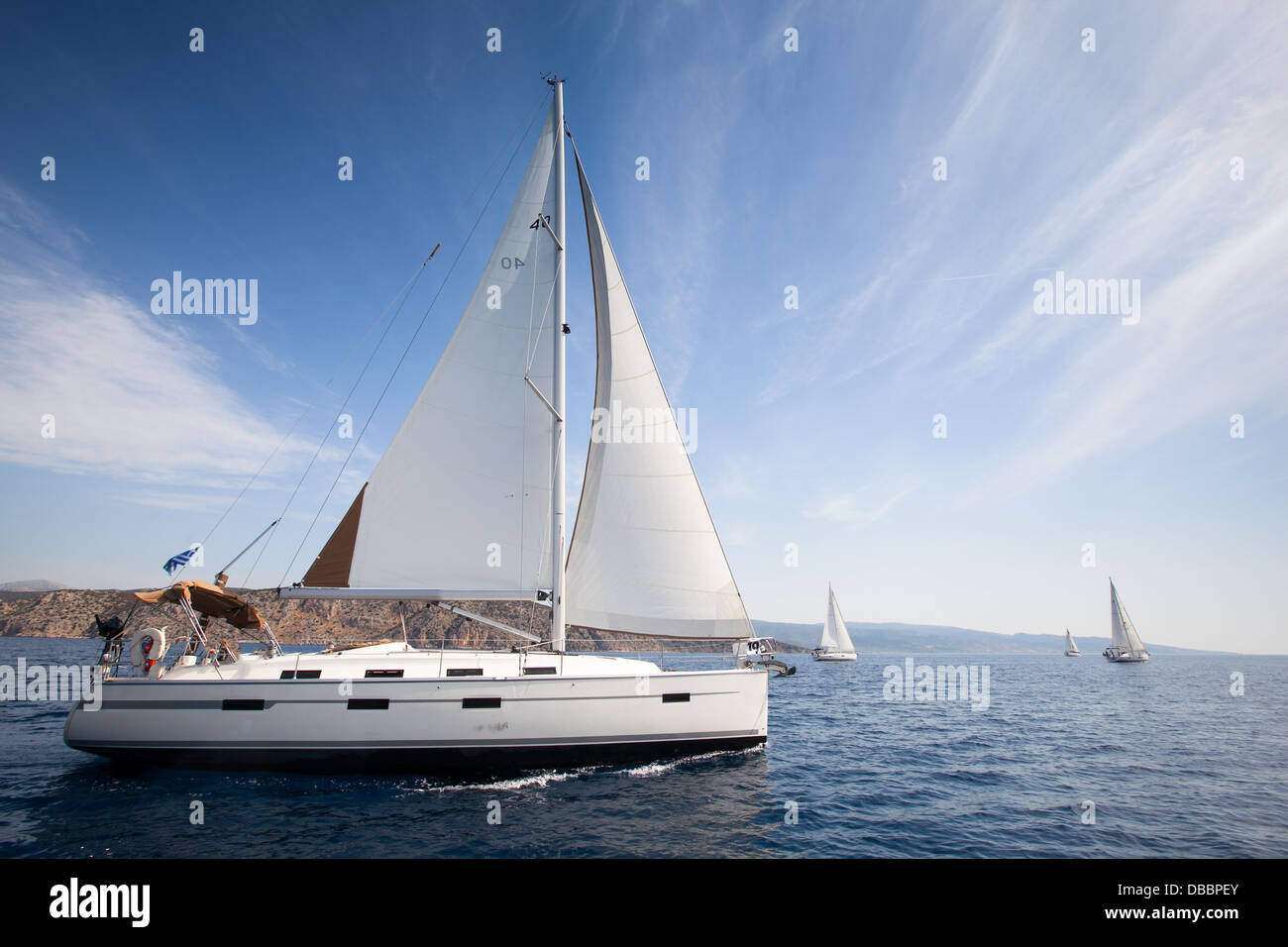 Sailing yachts race in Greece Stock Photo - Alamy