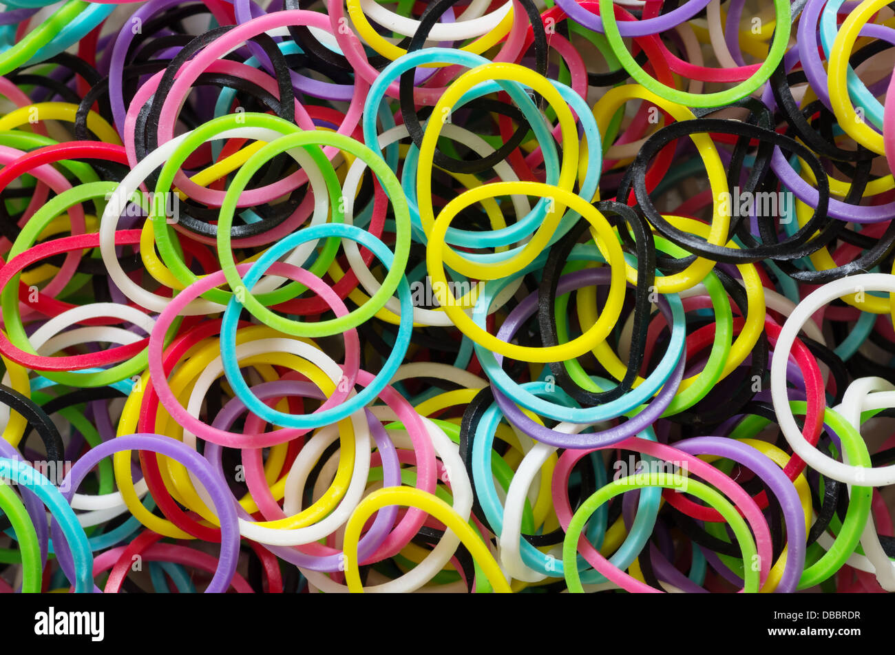 macro background image of many small colorful rubber bands Stock Photo ...