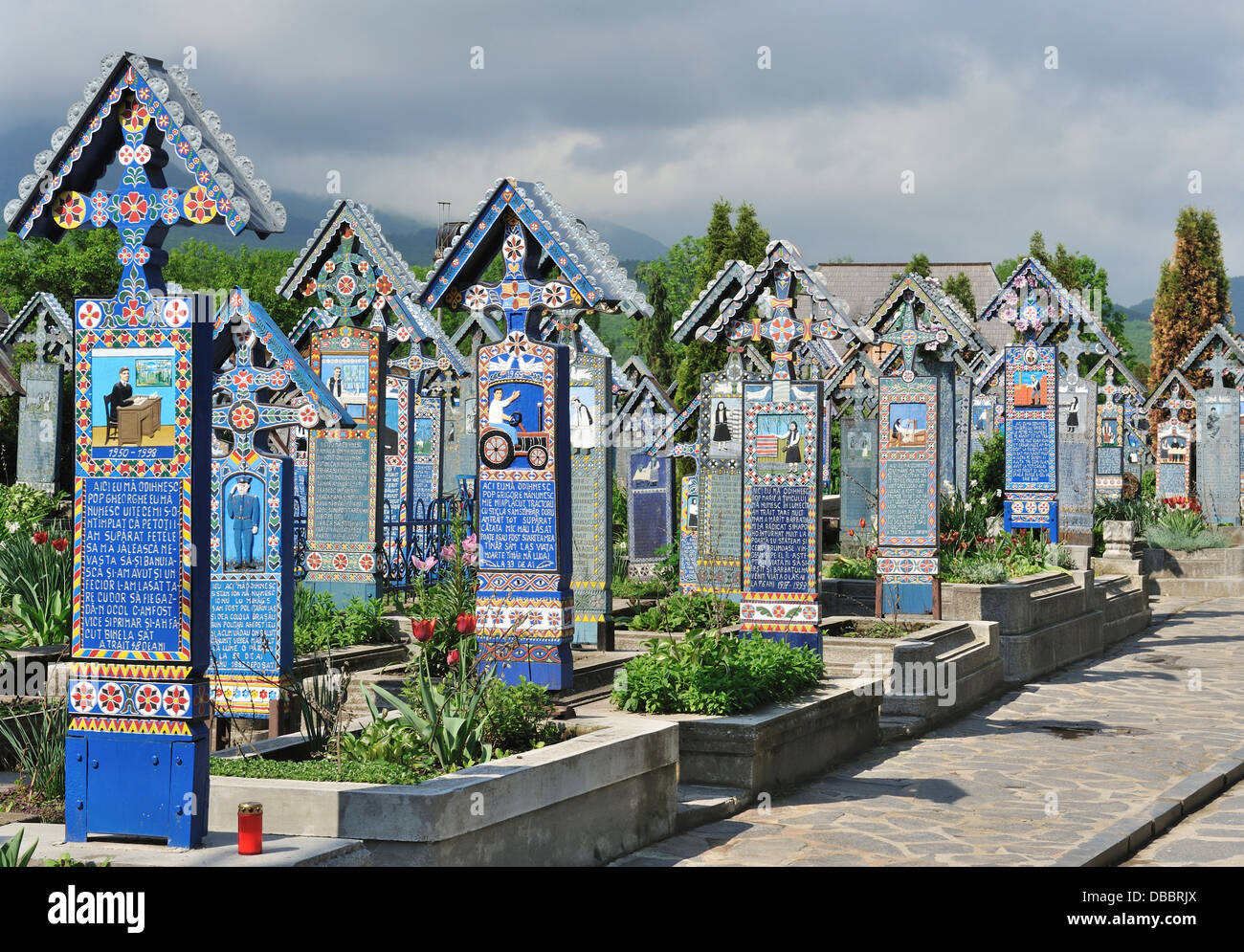 Merry Cemetery, Sapanta, Maramures, Romania Stock Photo - Alamy