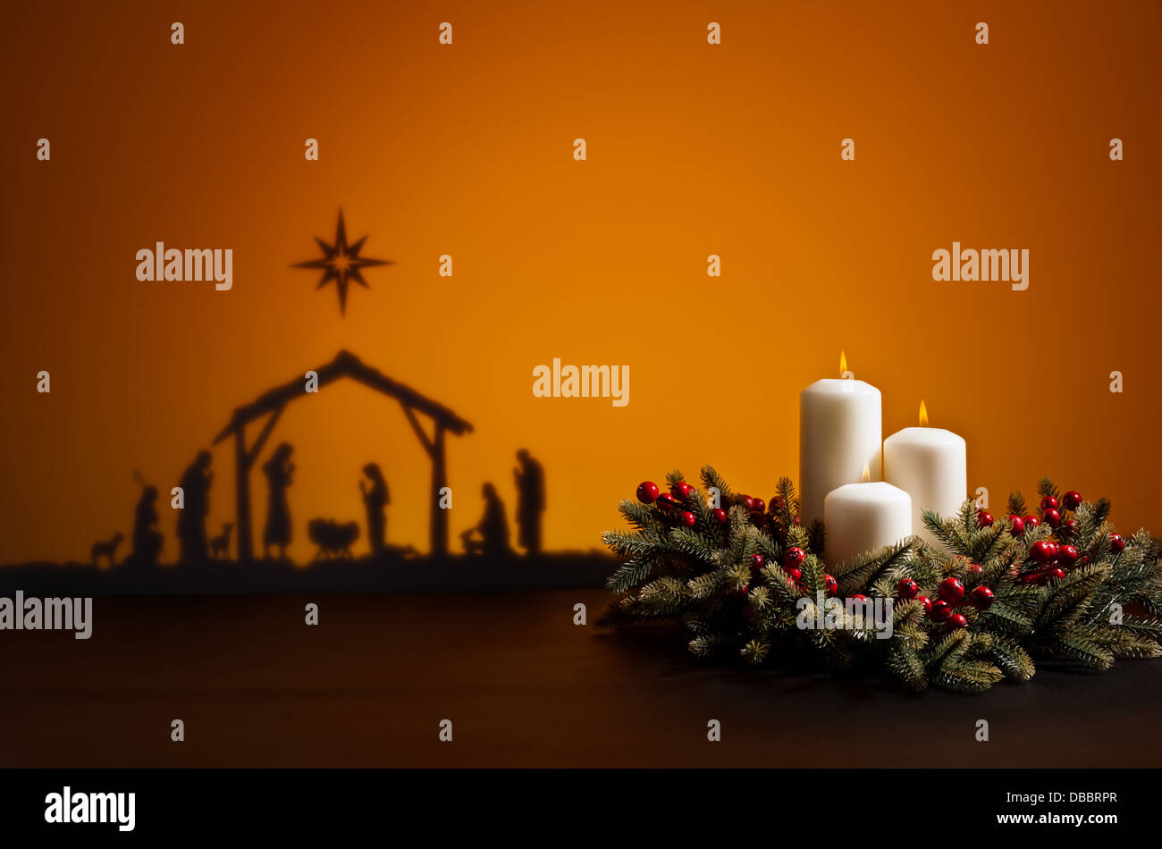 Birth Jesus silhouette of the crib in Bethlehem Stock Photo - Alamy