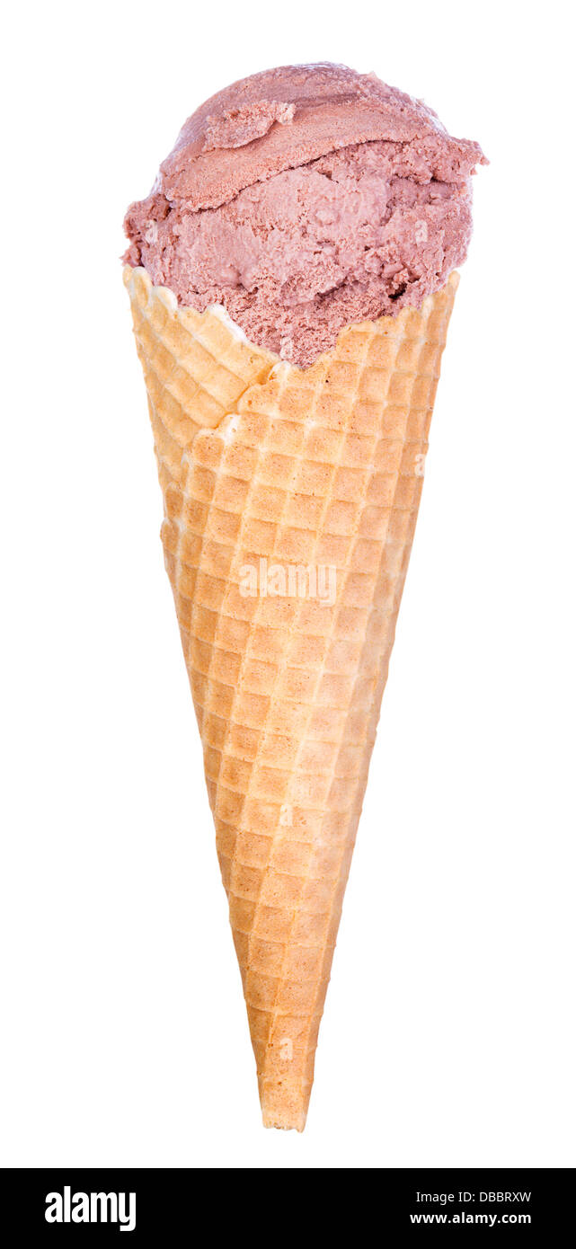 tasty ice cream scoop in cone isolated on a white background Stock ...