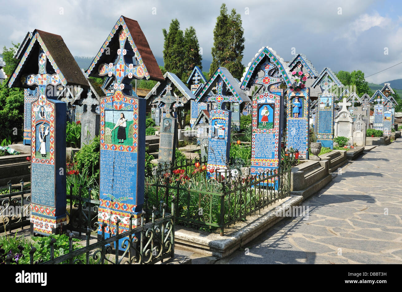 Merry Cemetery, Sapanta, Maramures, Romania Stock Photo - Alamy