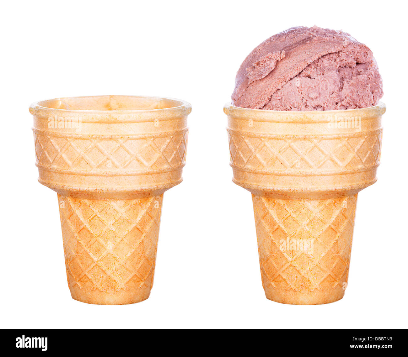 tasty ice cream scoop in cone isolated on a white background Stock ...