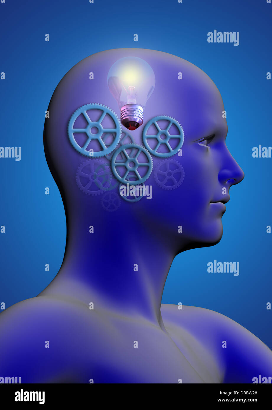 Light bulb with brain inside hi-res stock photography and images - Alamy