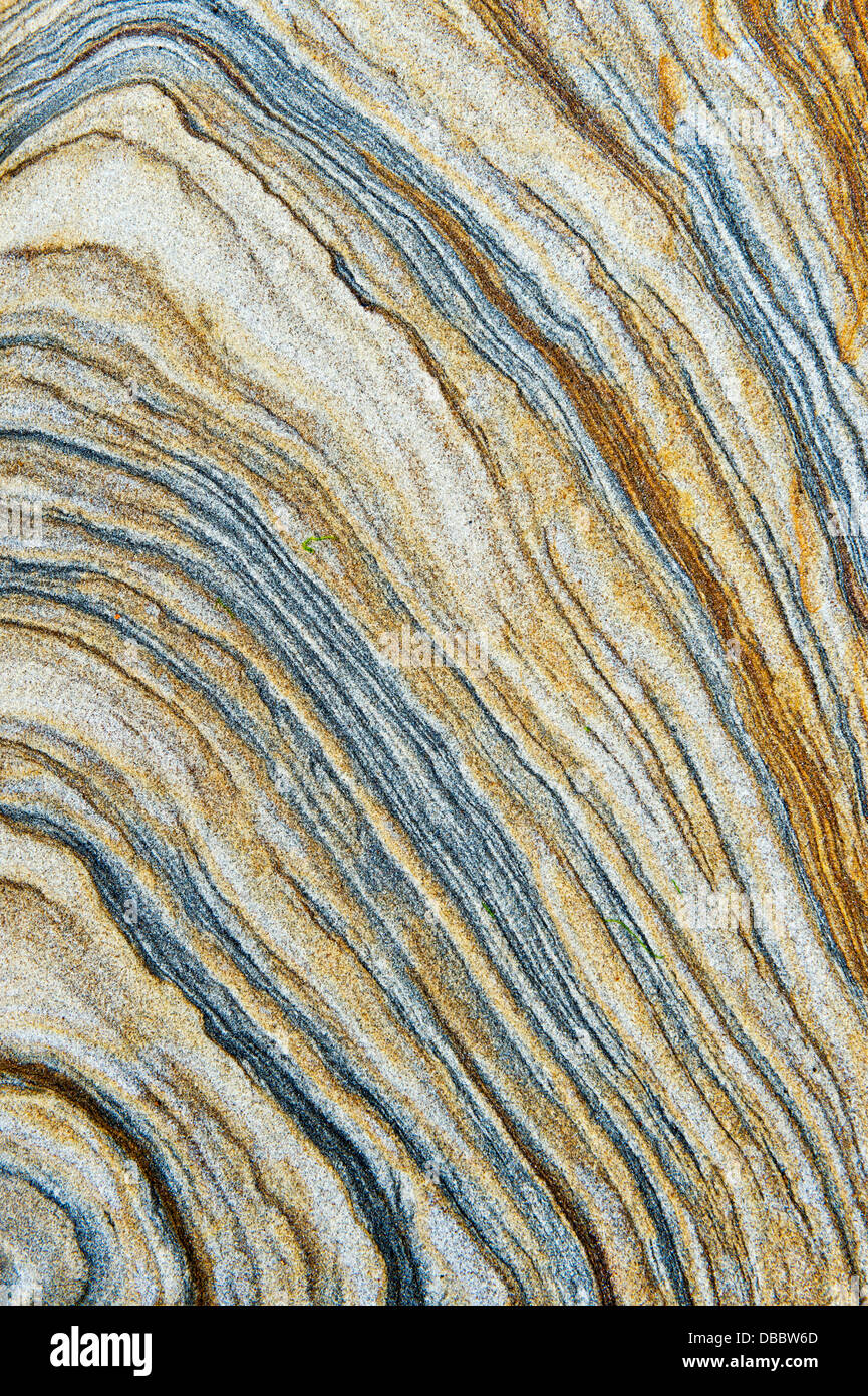 Sandstone rock strata pattern. Northumberland Coastline, England Stock ...