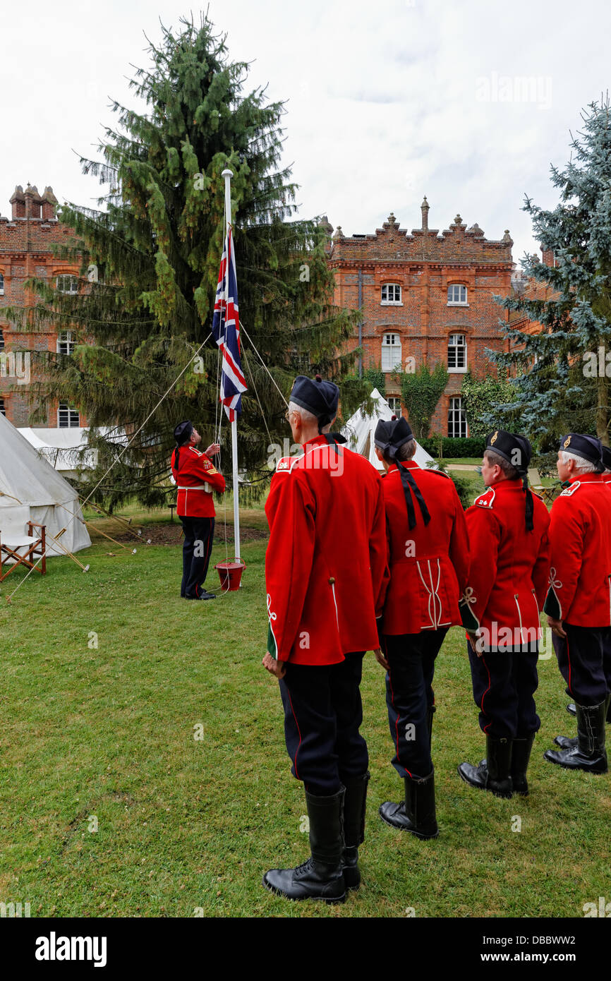 In this Victorian era rerecreation 'The 1879 Group' of Redcoats raise ...