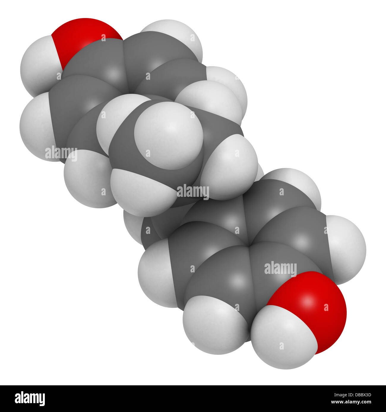 Diethylstilbestrol (DES, stilboestrol) synthetic estrogen molecule ...