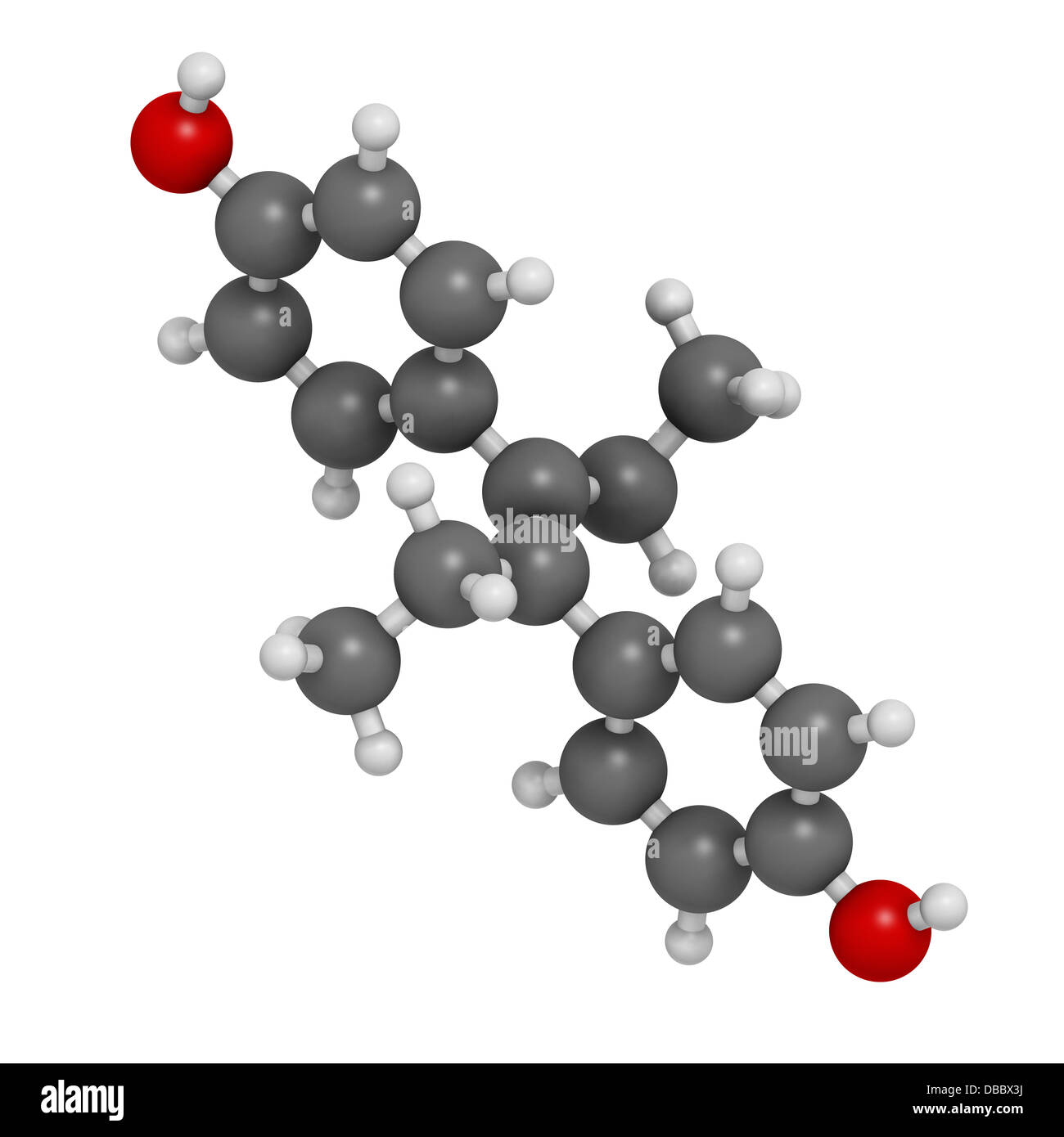 Diethylstilbestrol (DES, stilboestrol) synthetic estrogen molecule ...