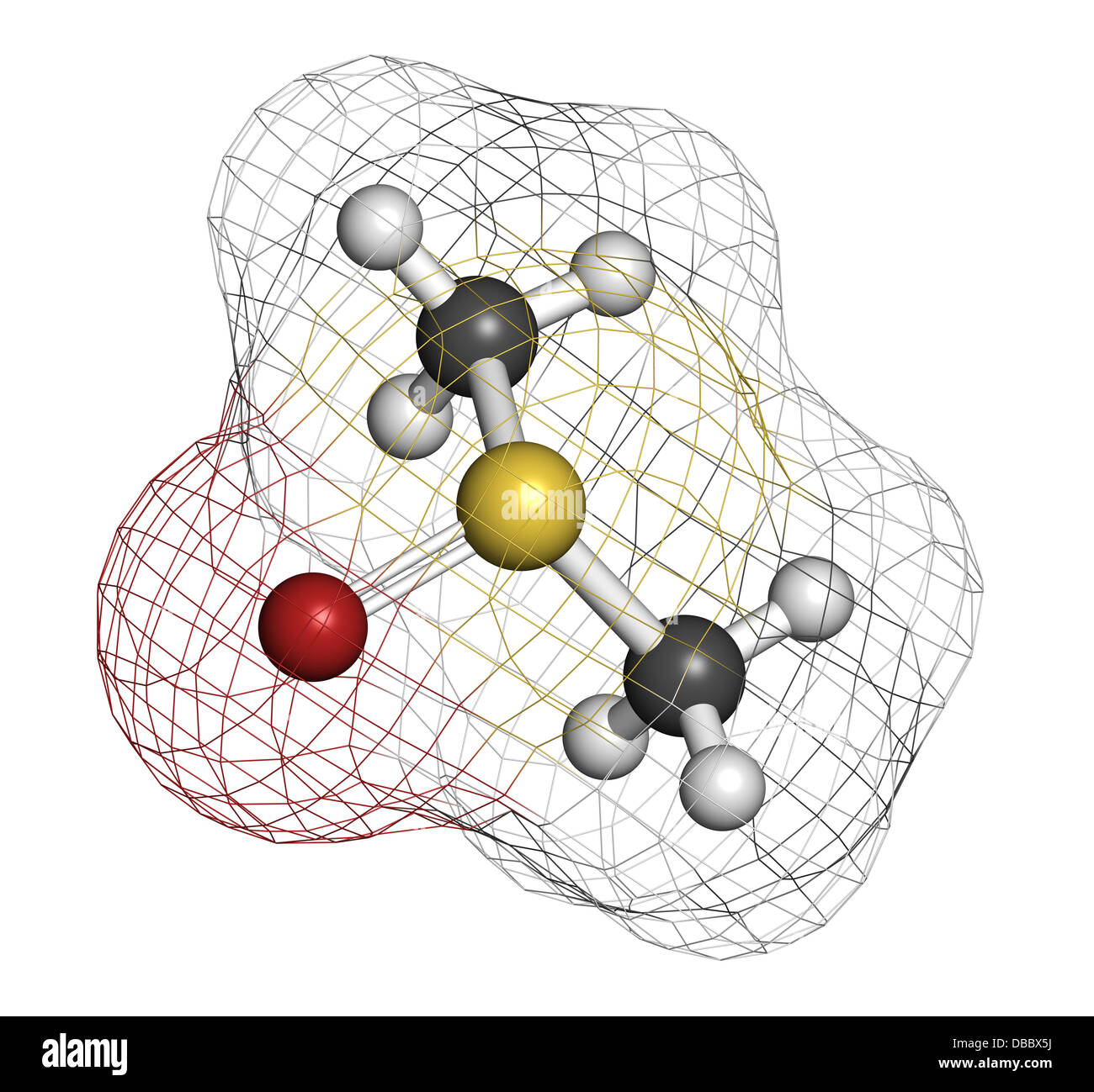 dimethylsulfoxide (DMSO) molecule, chemical structure. DMSO is a ...