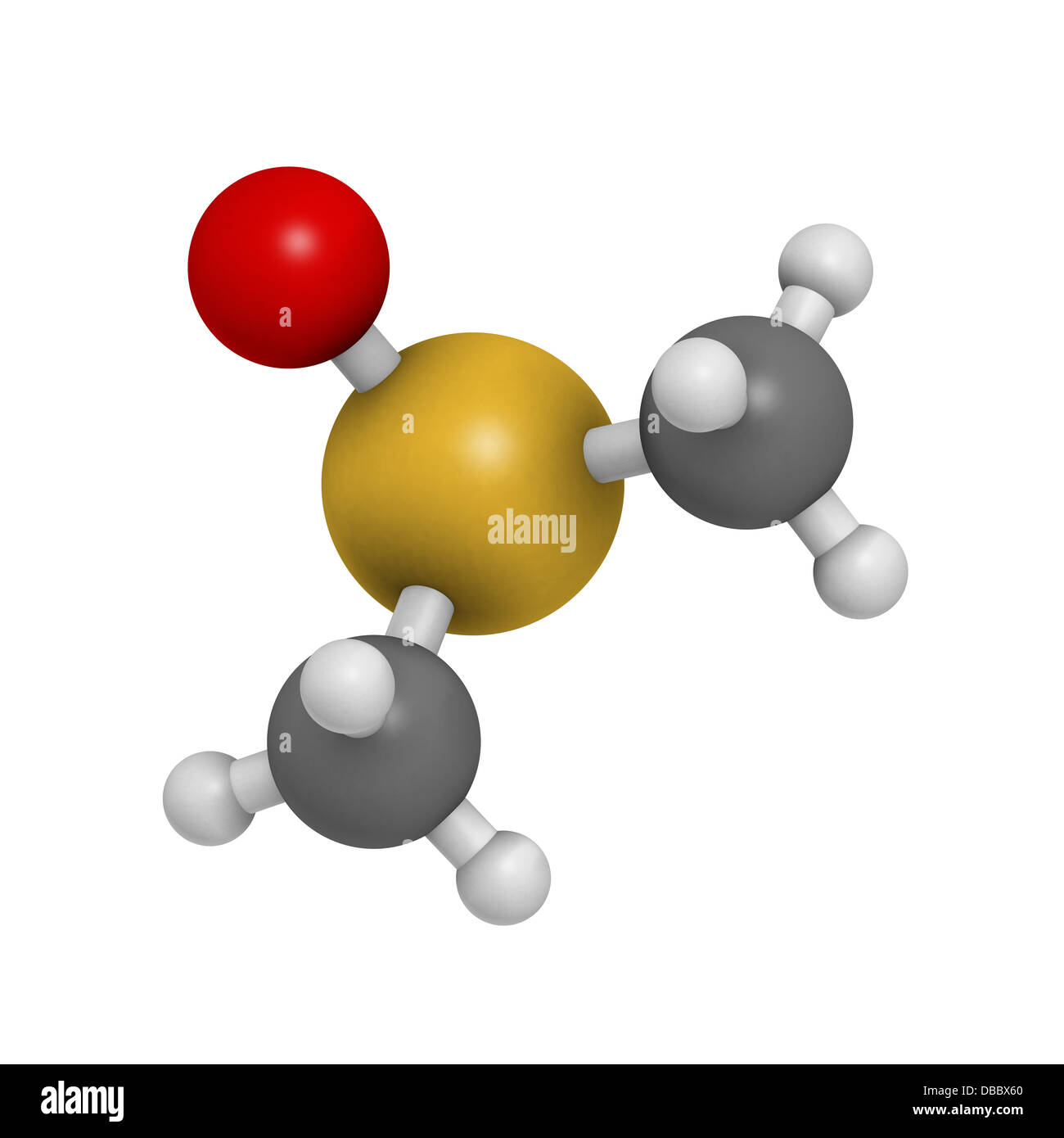 dimethylsulfoxide (DMSO) molecule, chemical structure. DMSO is a ...