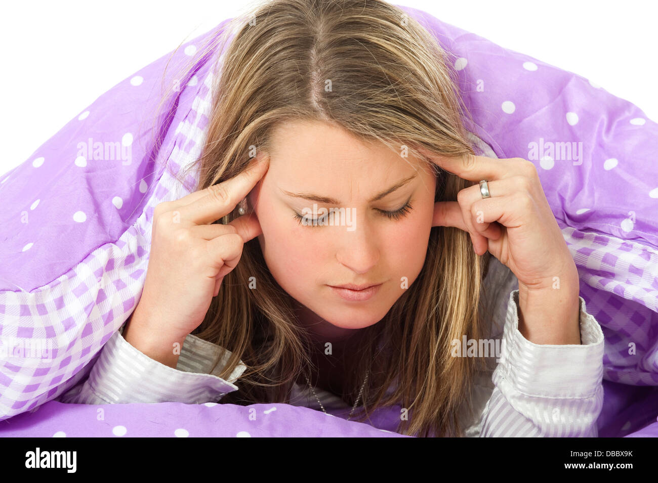 Woman depression headache in hi-res stock photography and images - Alamy