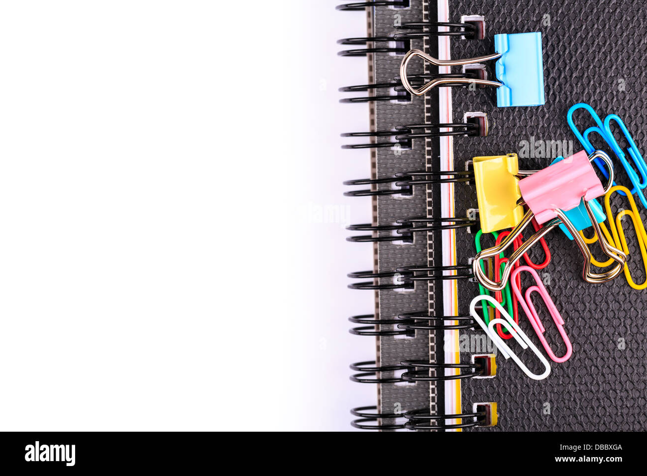 Note book for taking notes with a pen isolated on white Stock Photo - Alamy