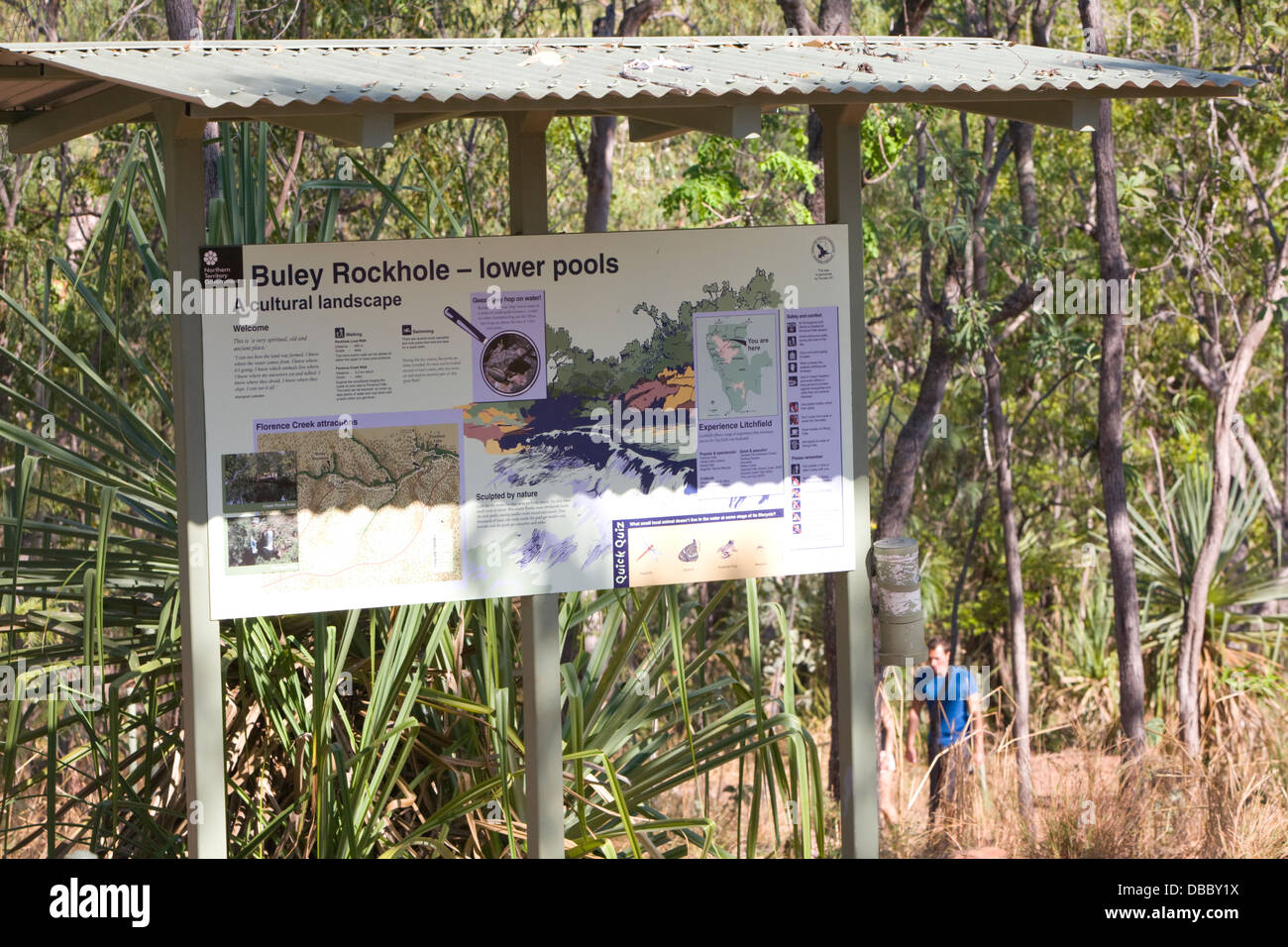 information signpost at buley rockholes in litchfield national park ...