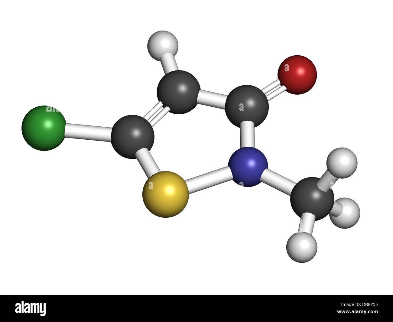 Methylchloroisothiazolinone preservative molecule, chemical structure ...