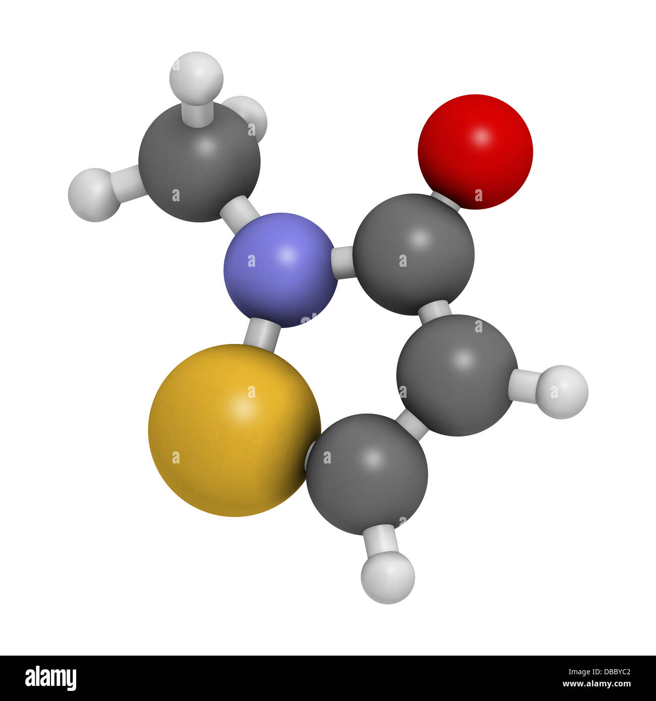 Methylisothiazolinone (MIT, MI) preservative molecule, chemical ...