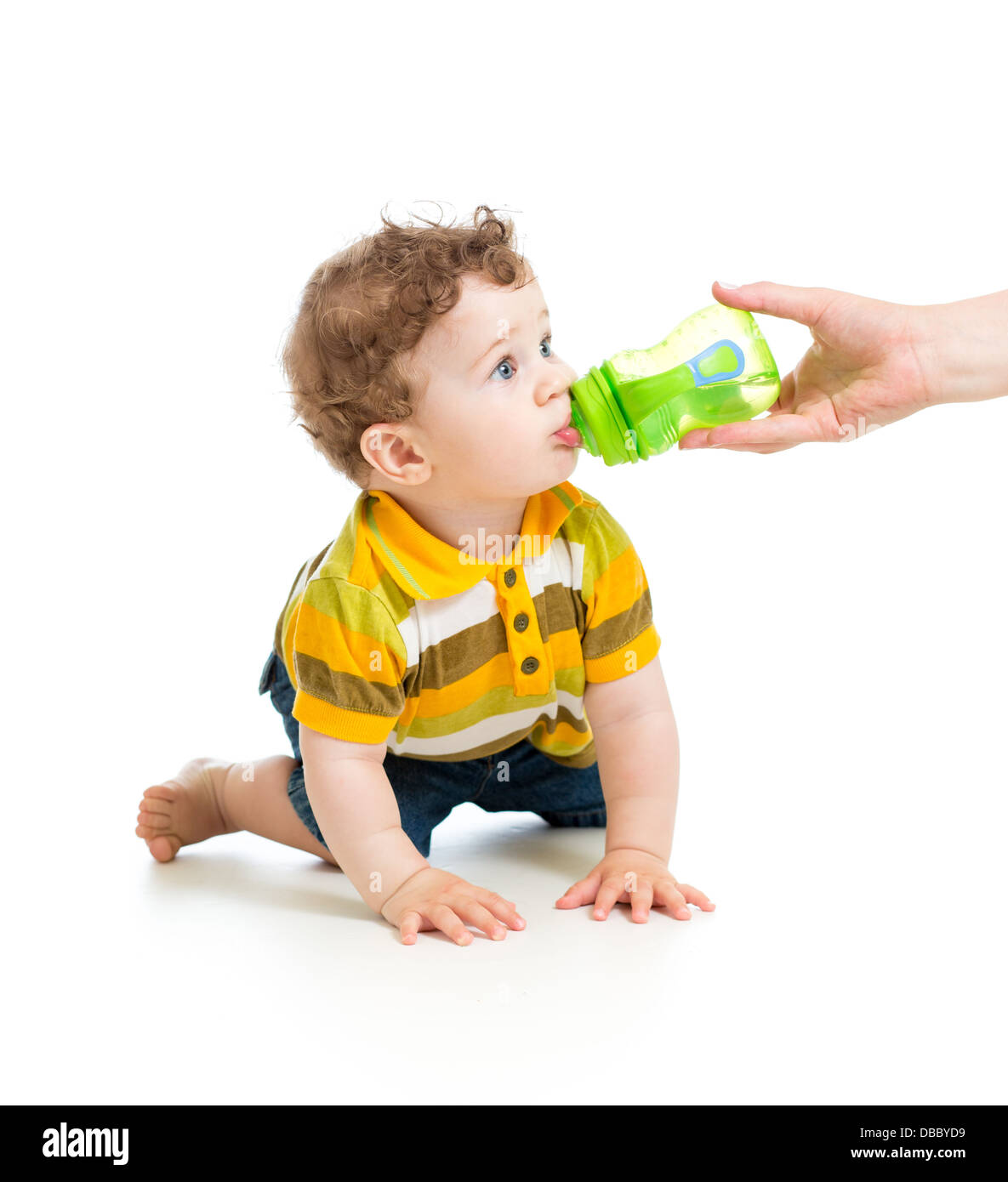 Baby boy drinking from bottle Cut Out Stock Images & Pictures - Alamy