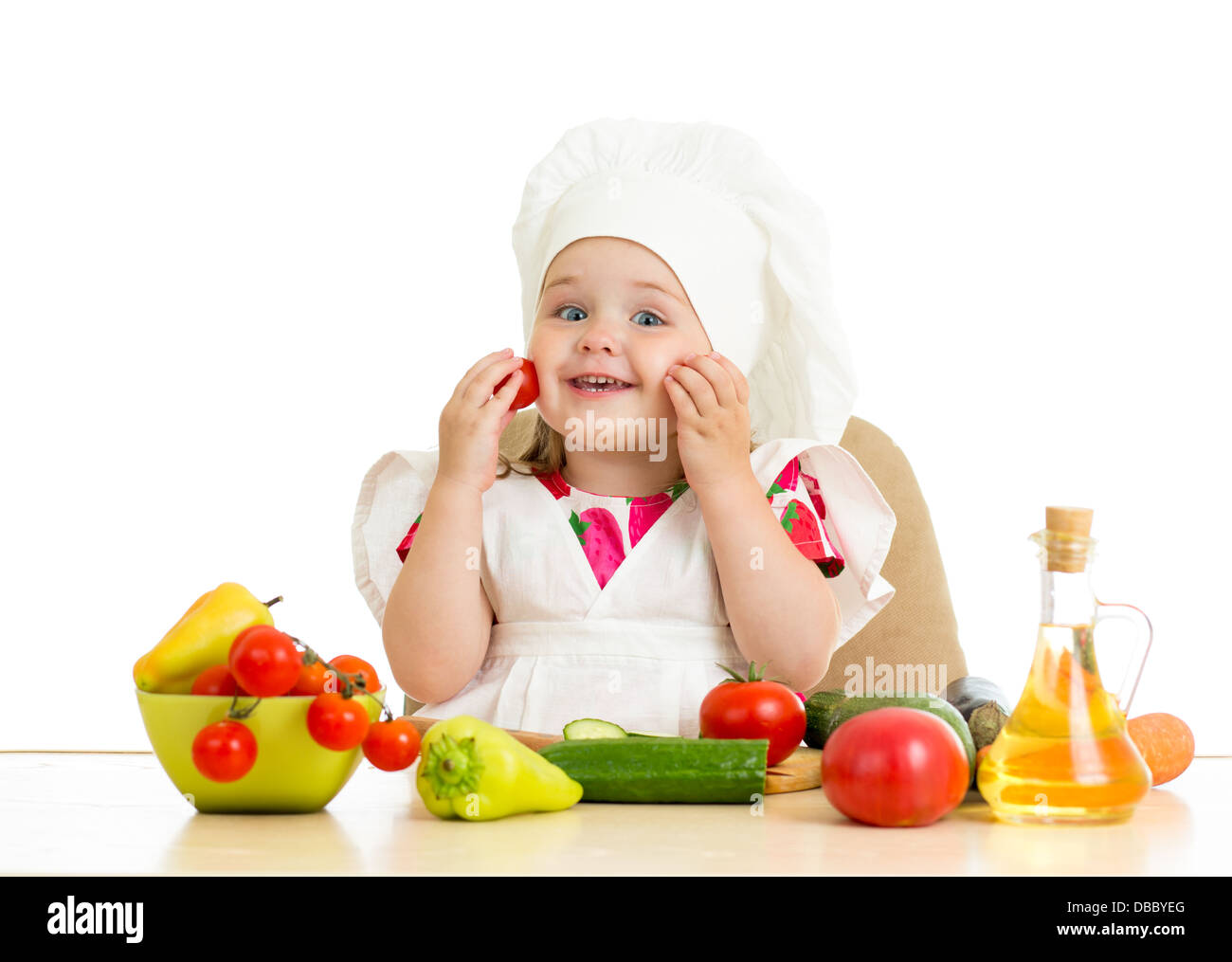 Chef kid preparing healthy food Stock Photo - Alamy