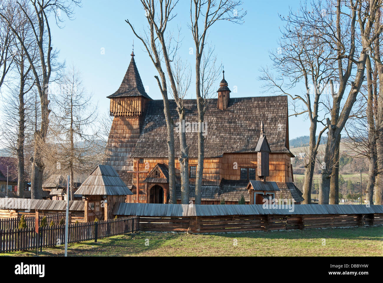 Old Gothic wooden church of the Saint Archangel Michael in Debno ...