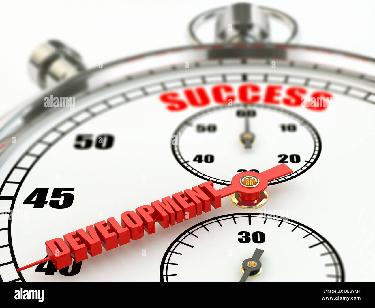 Success and development concept. Close up stopwatch. 3d Stock Photo - Alamy