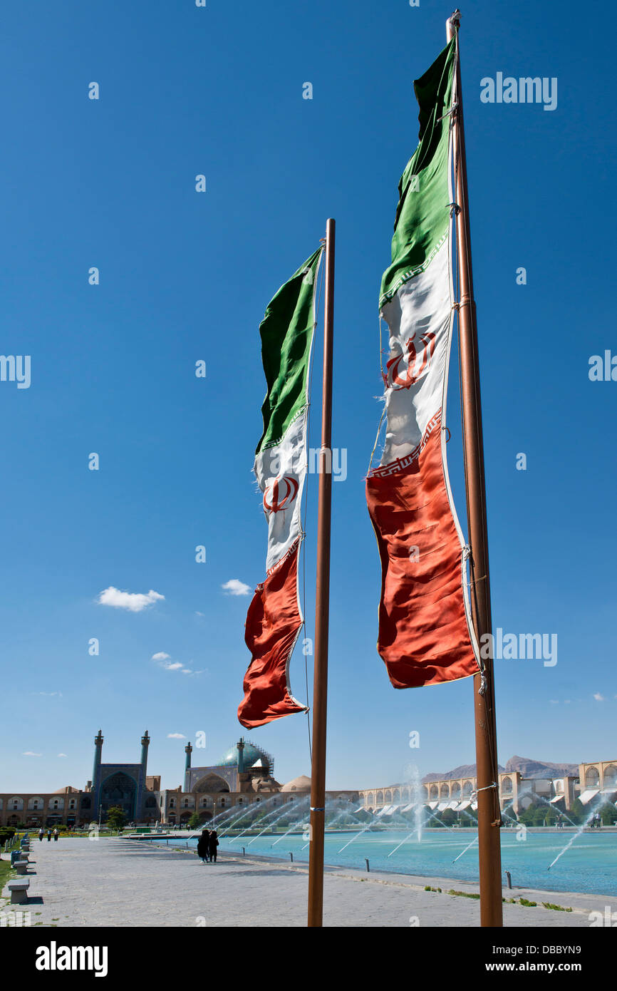 Asia, Iran, Isfahan, Imam square, Flag Stock Photo - Alamy