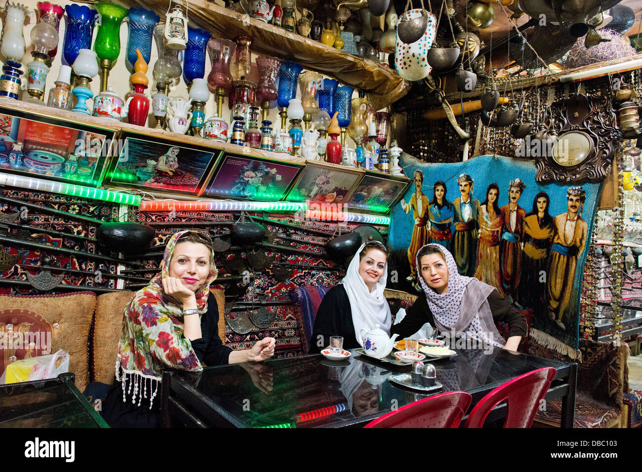 Asia, Iran, Isfahan, Traditional tea house Stock Photo - Alamy