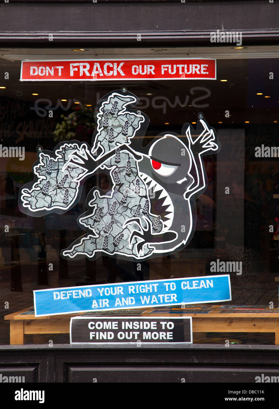 Lush Cosmetics Windows Don't frack anti-fracking campaign; Protest ...