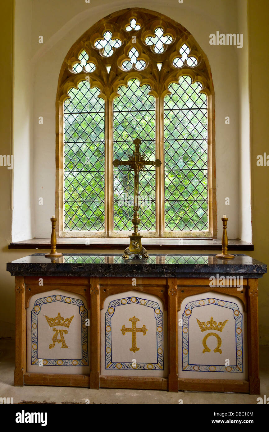 Alter in small country church Stock Photo - Alamy