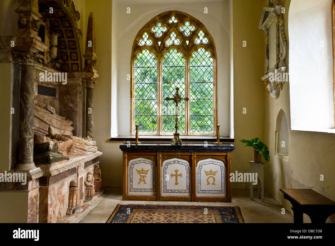 Alter in small country church Stock Photo - Alamy