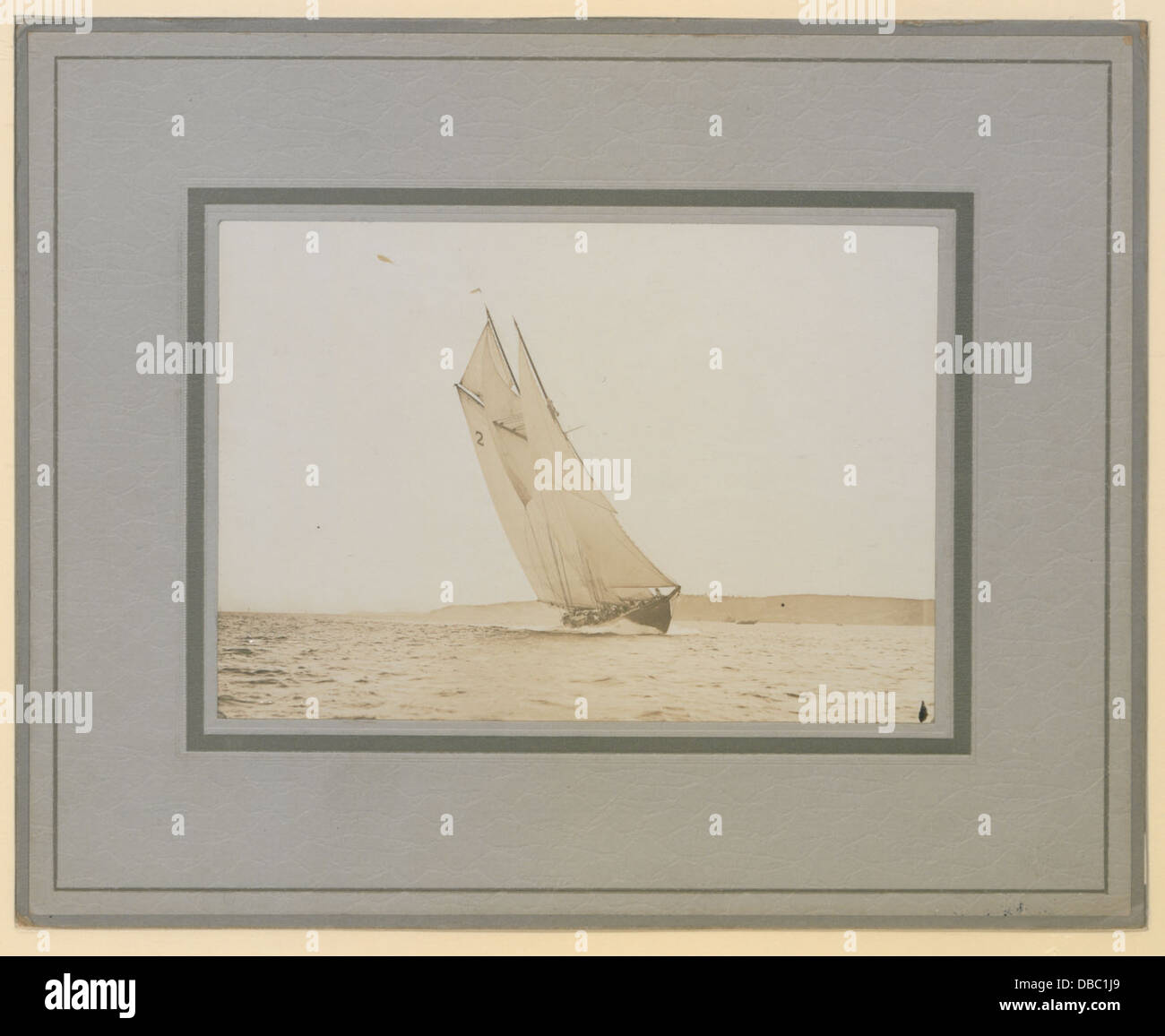 The Bluenose, a famous Canadian schooner, is seen here crossing a line ...