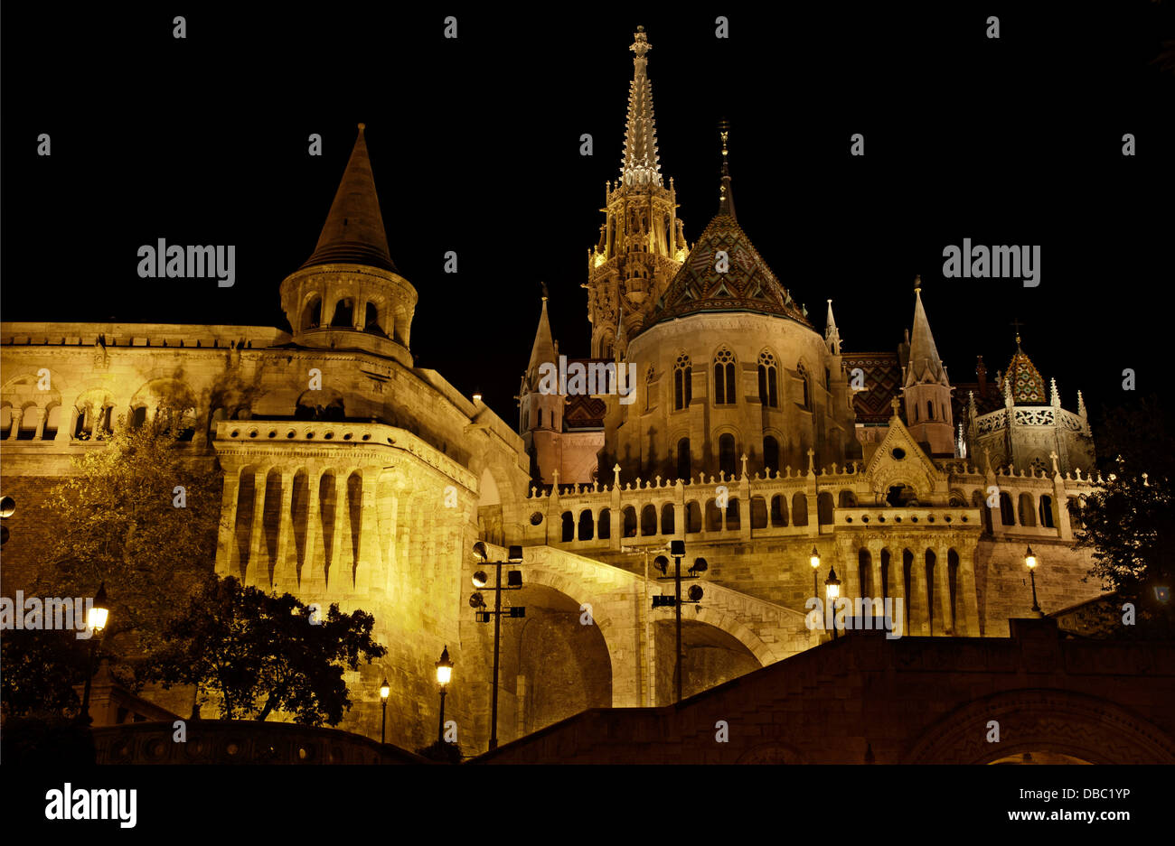 Fishermans bastion at night hi-res stock photography and images - Alamy