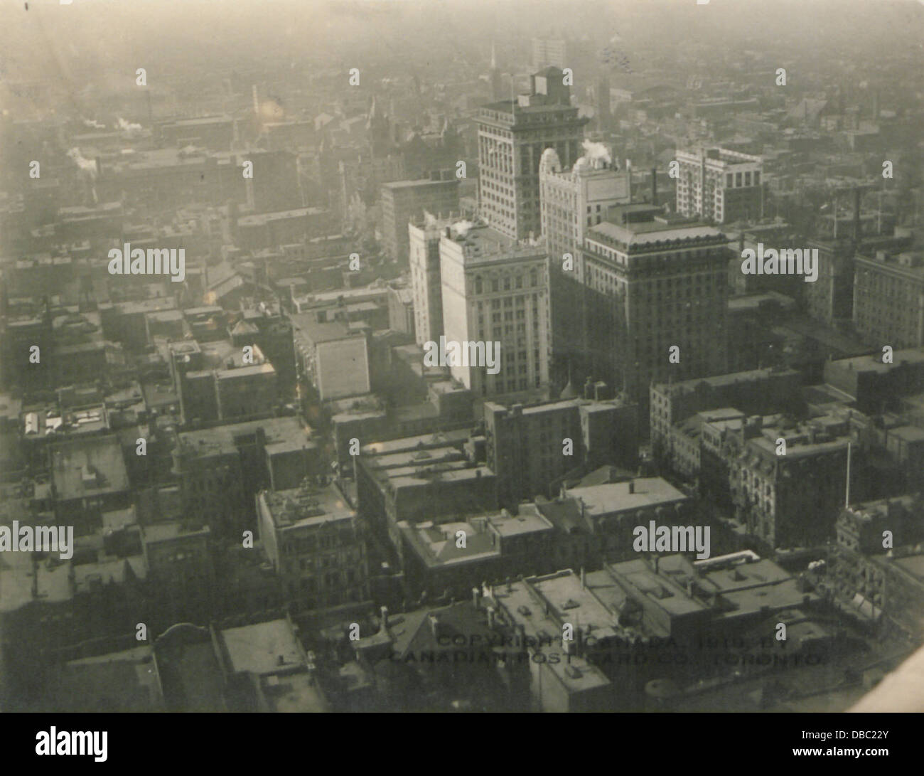 Aerial view of the business district of Toronto, showing the cityscape ...