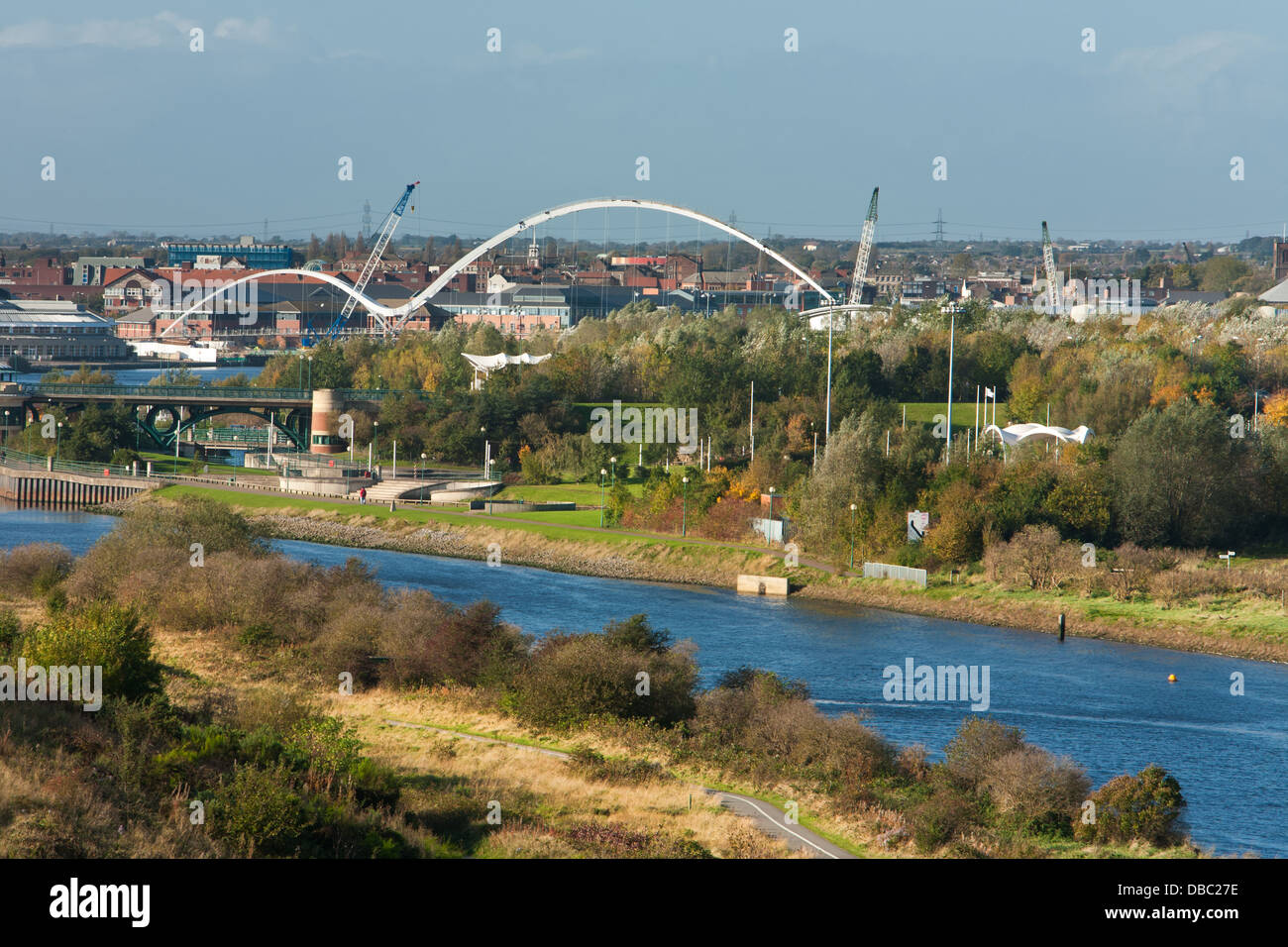 Infinity Bridge Construction, River Tees Stock Photo - Alamy