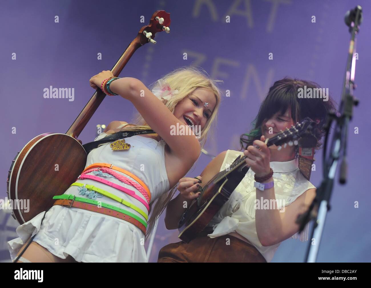 Singer Solveig Heilo (L) and Anne Marit Bergheim of the Norwegian band ...