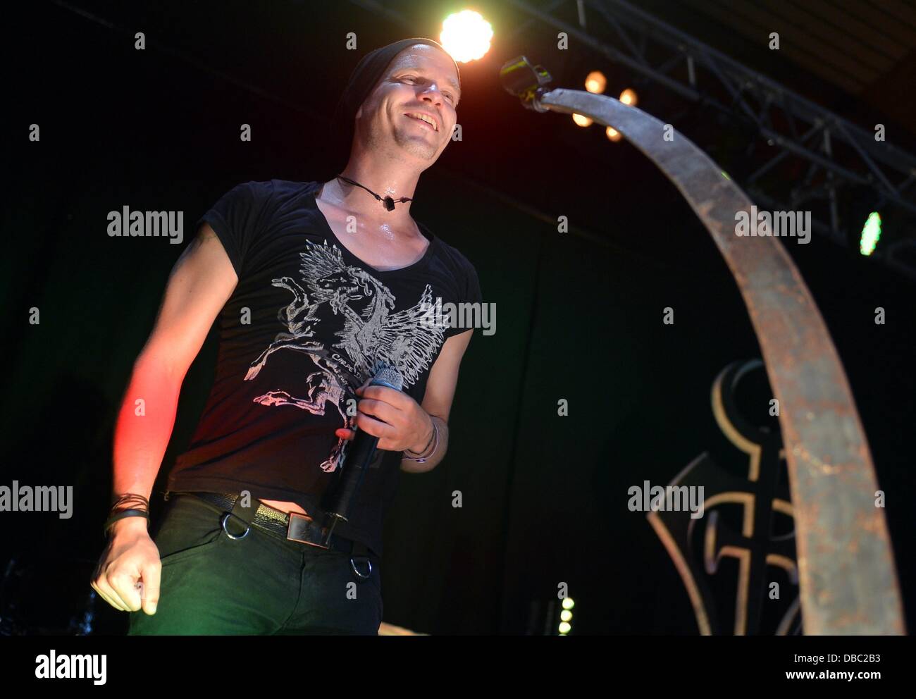 Singer Holly Loose of the band Letzte Instanz is pictured on a stage of ...