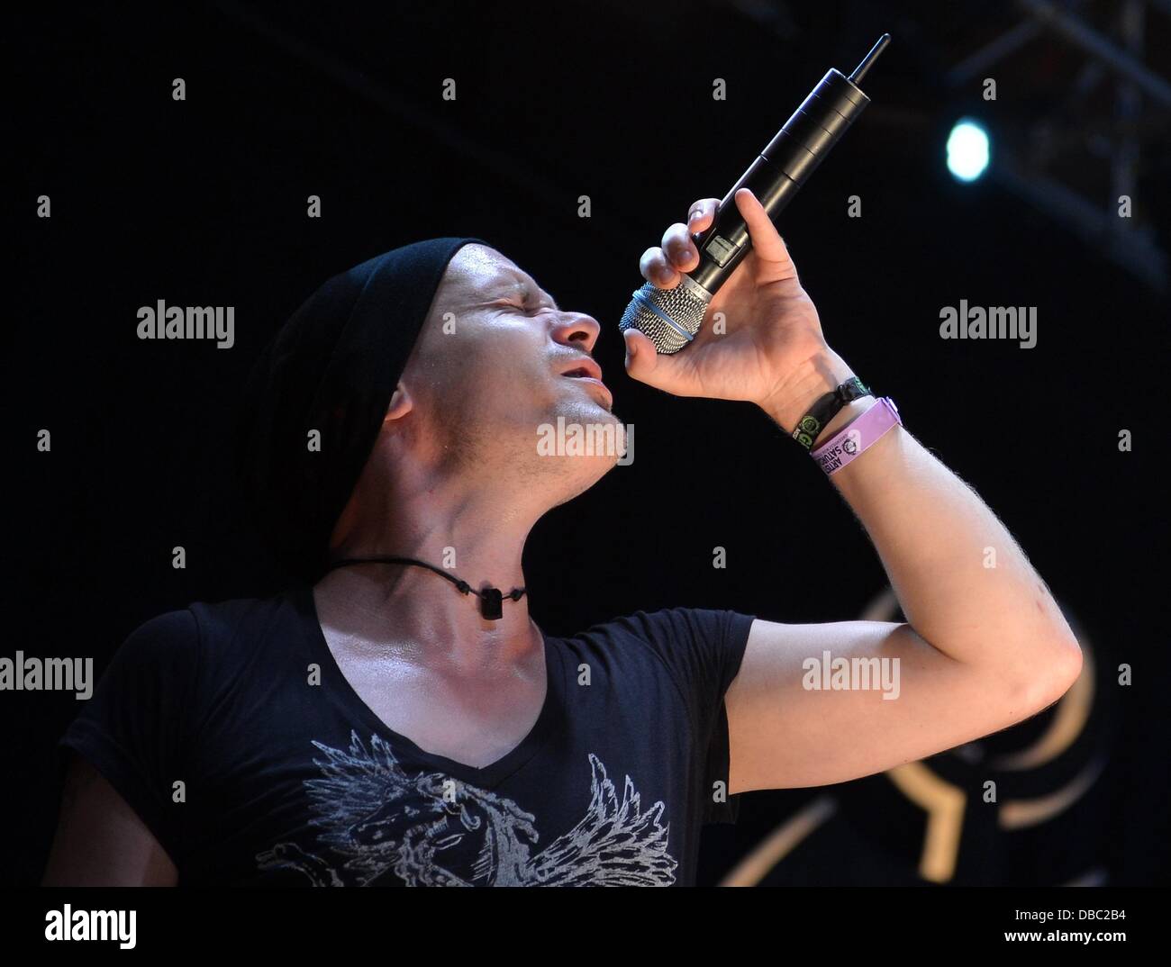 Singer Holly Loose of the band Letzte Instanz is pictured on a stage of ...